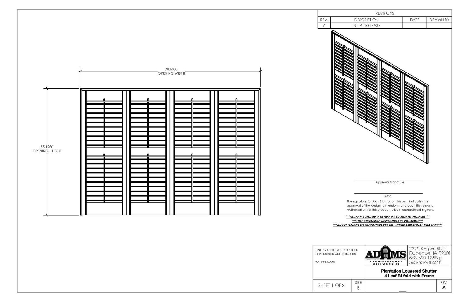 Interior and Exterior Shutter CAD Drawings - Americana Devenco